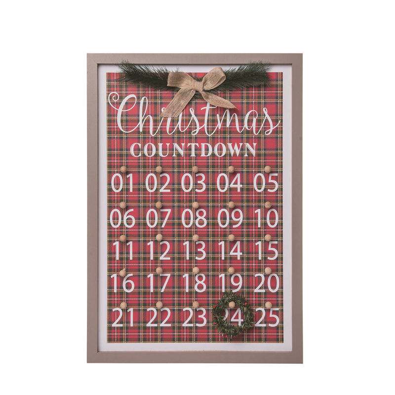Ophelia & Co. Wood 21.06 in. Multicolor Christmas Framed Countdown | Wayfair